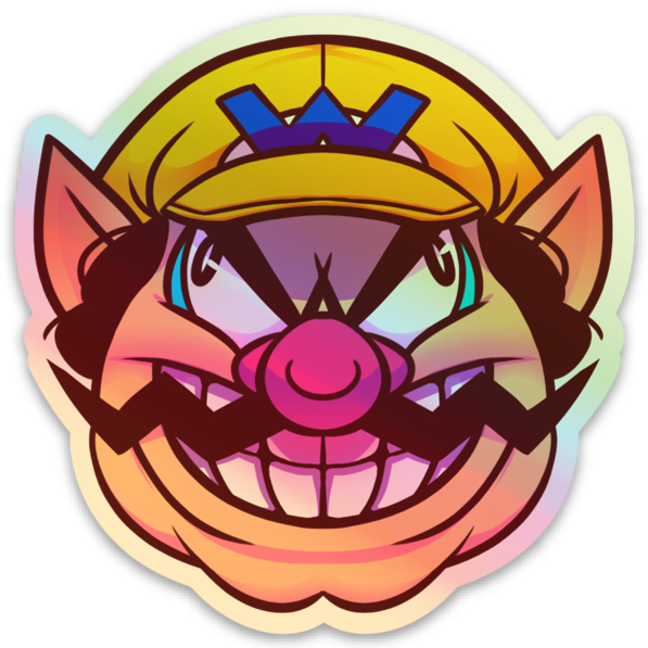 WARIO STICKER | HOLOGRAPHIC – ShibeInk